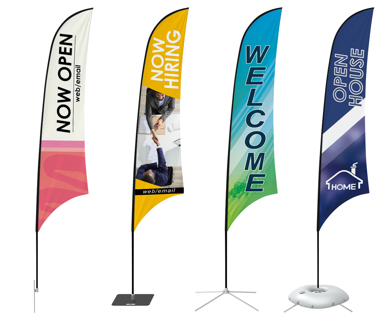 Custom Feather Angled Flag Banners And Printing Online Usa Signleader